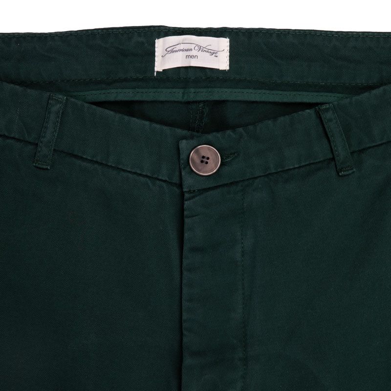 Pantalon chino regular coton vert sapin Homme AMERICAN VINTAGE à prix